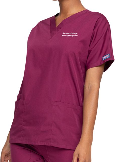Womens Wine WW Originals V Neck Scrub Top - ONLINE ONLY | Cherokee ...